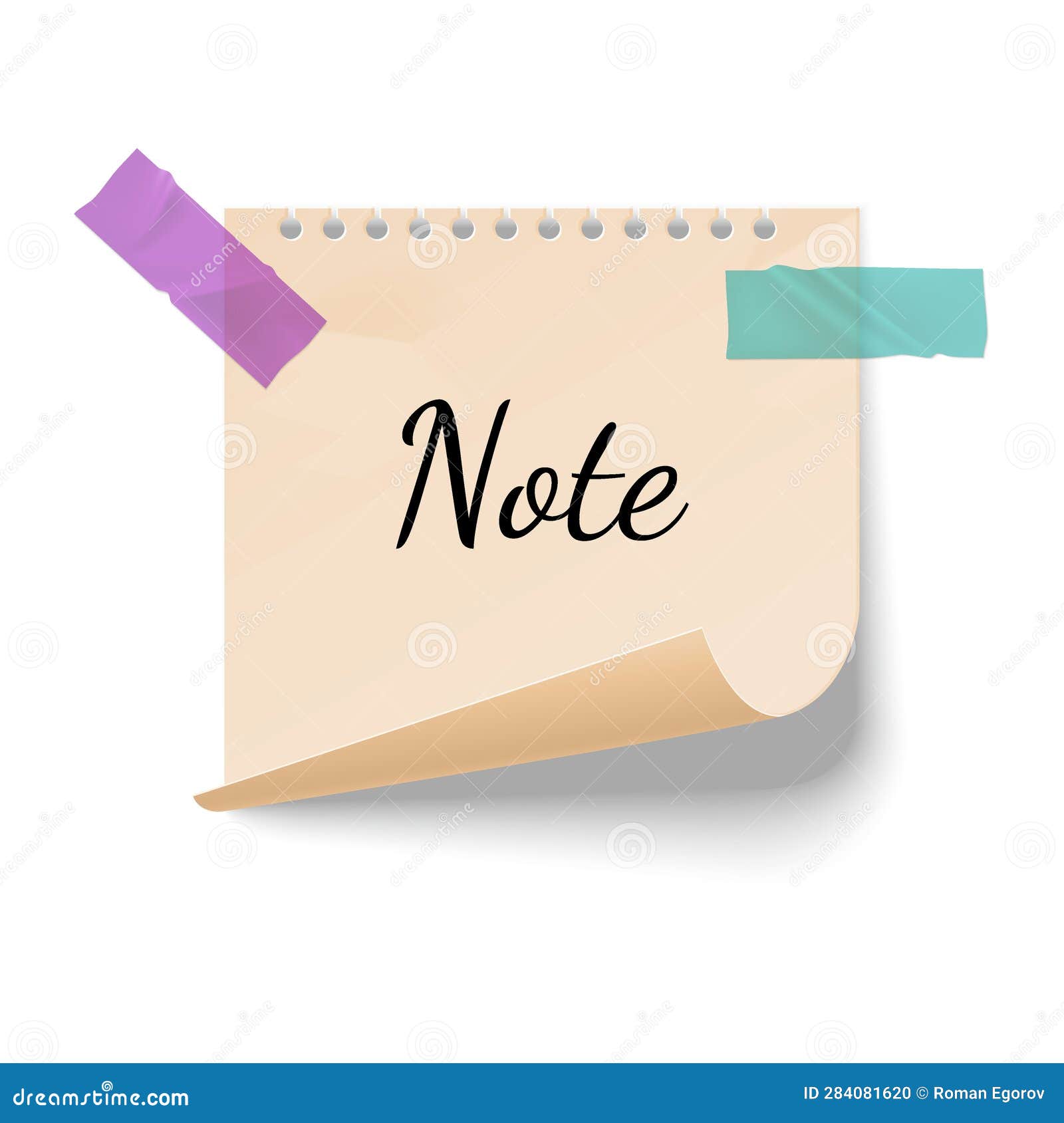 Realistic Paper Reminder. Sticky Note. Realistic Square Post Not with ...