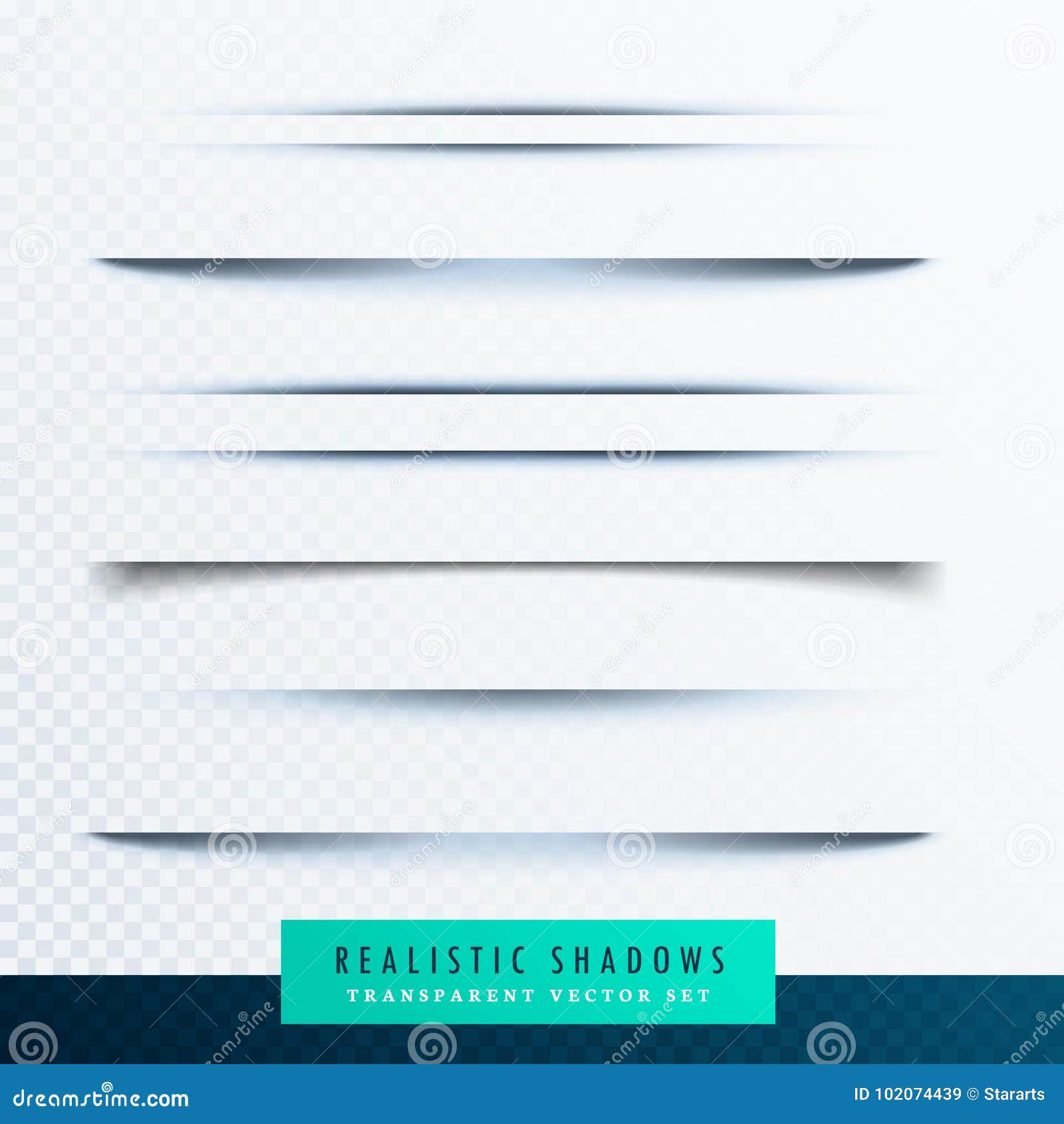 Paper Shadows Set On Transparent Background. Page Divider With Shadows ...