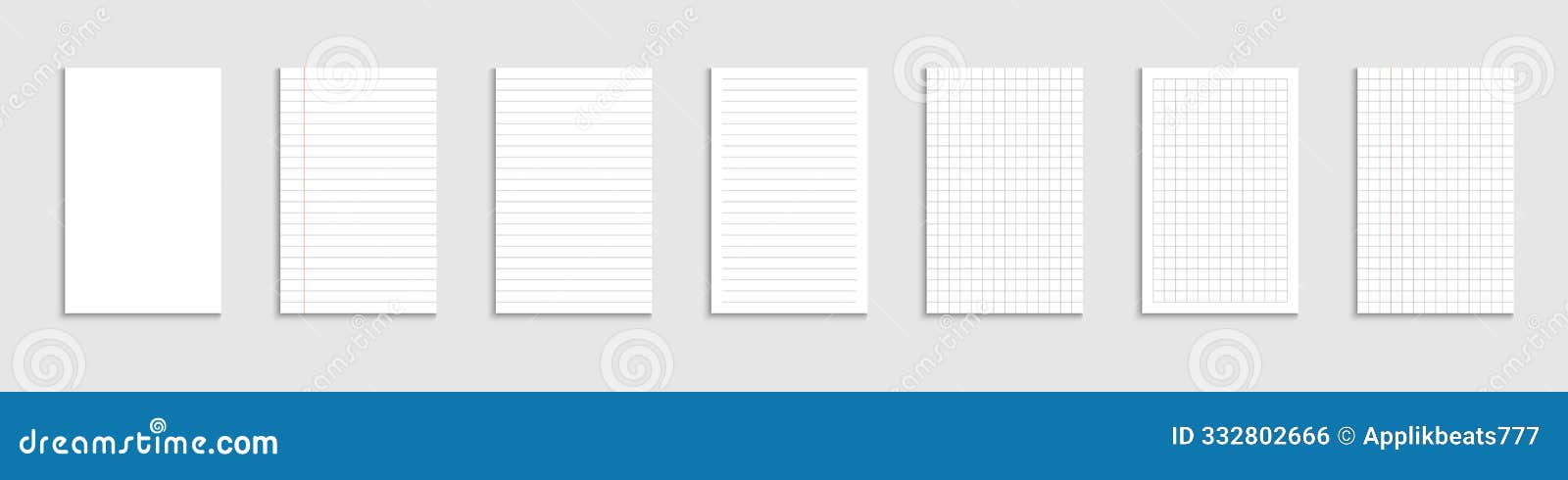 Realistic Paper Sheets with Line and Square. Paper Sheet Stock Vector ...