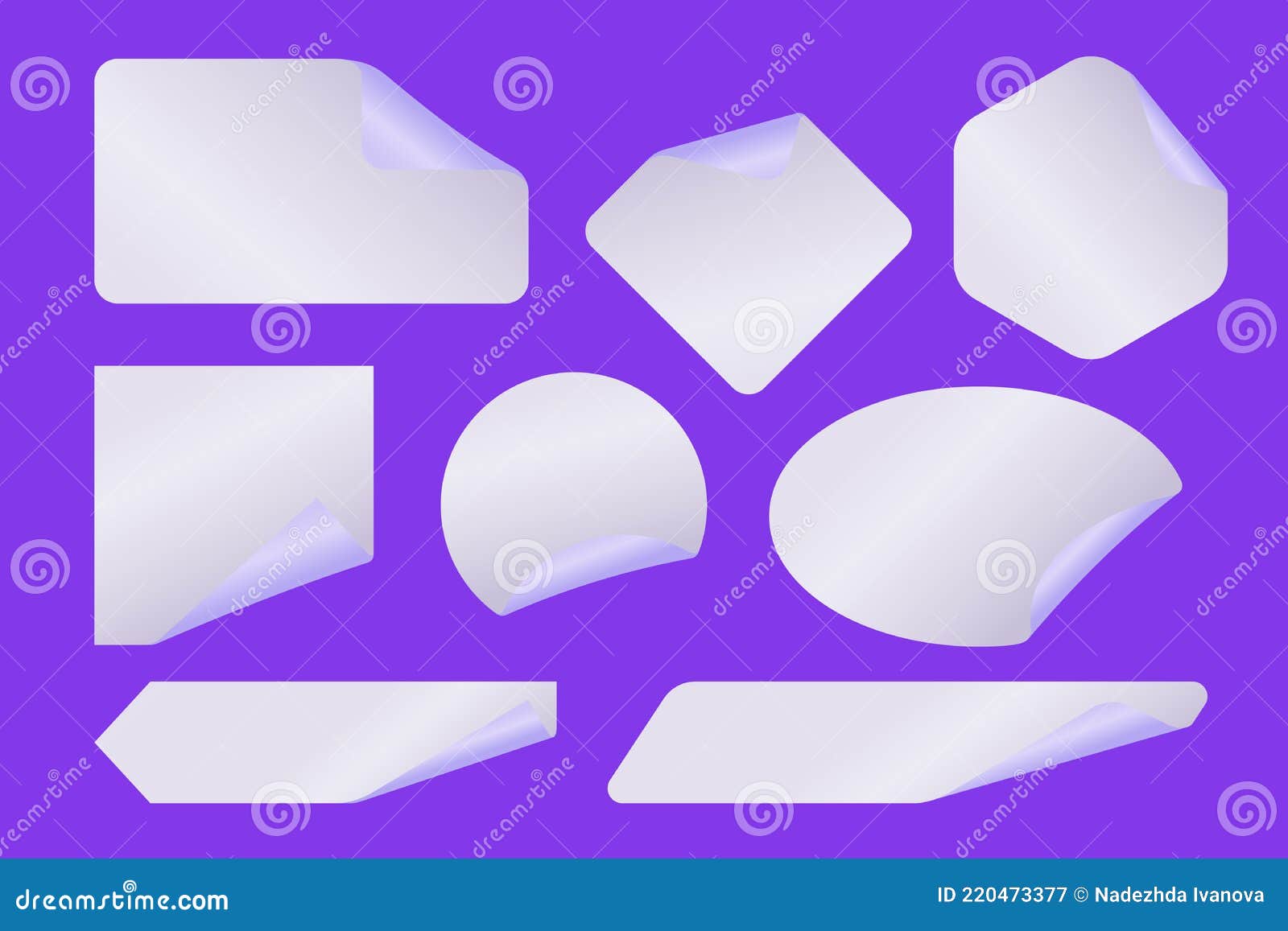 Realistic Paper Sticker Set Vector Illustration. Stock Vector ...