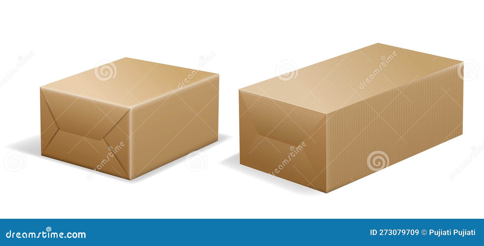 Realistic Parcel Box Wrapped in Brown Paper - 3d Illustration. Stock ...