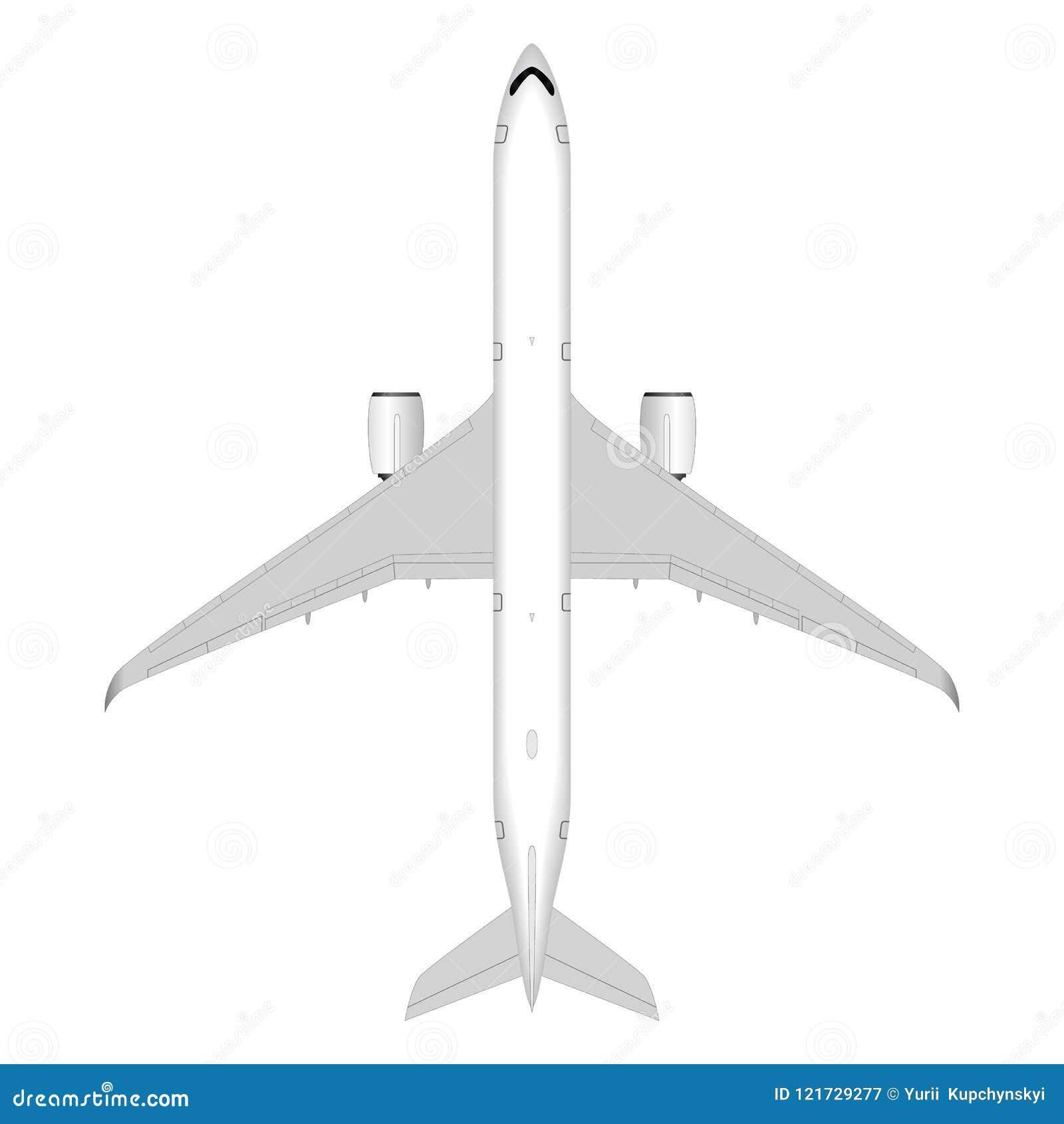 Realistic Passenger Airplane Stock Illustration - Illustration of ...