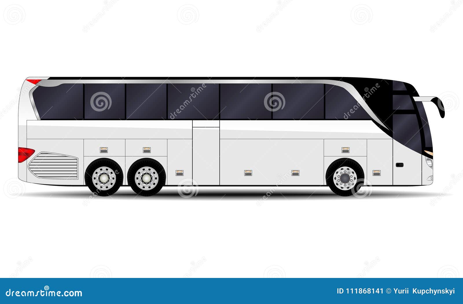Realistic passengers bus. stock illustration. Illustration of ticket ...