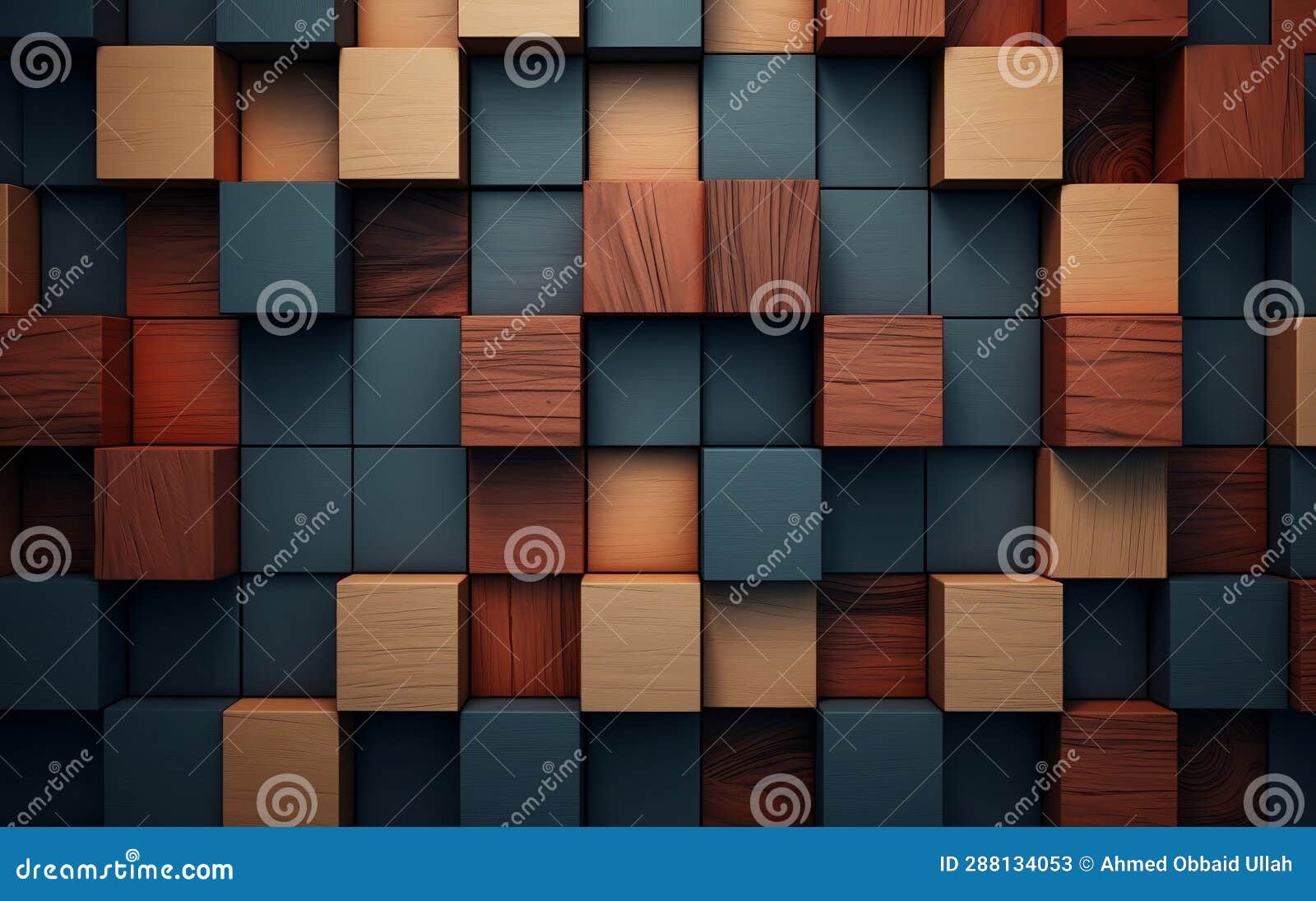 Realistic Pattern of Moody, Calm Wooden Blocks, Generative Ai Stock ...
