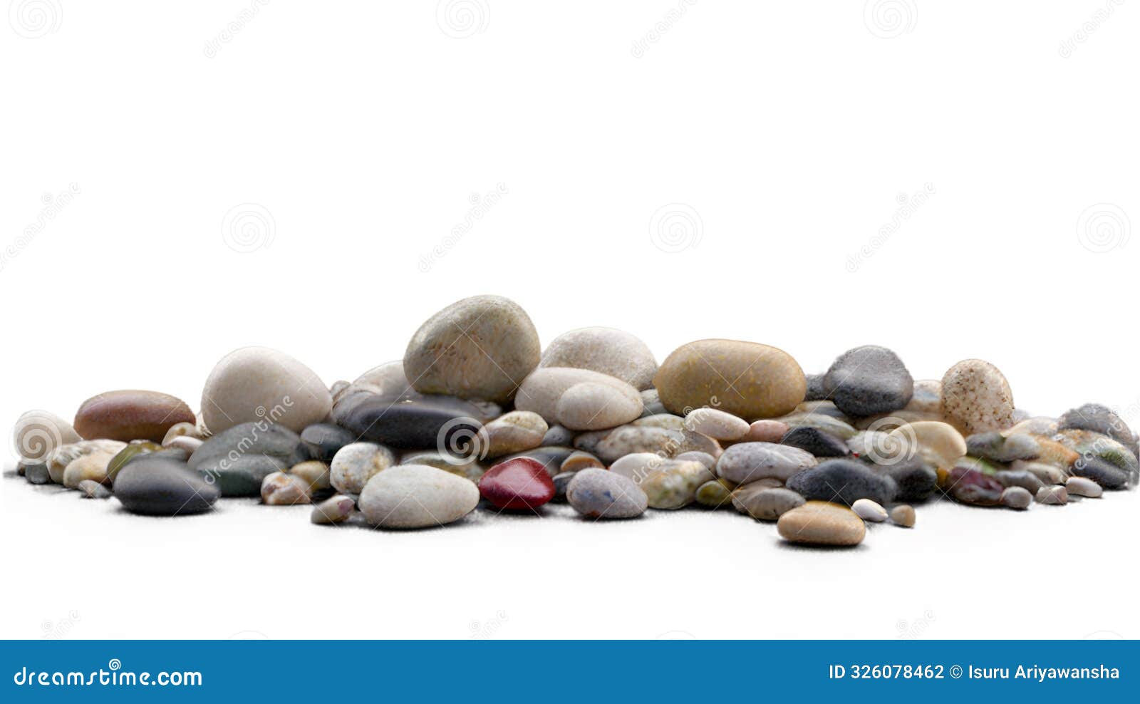 Realistic Pebbles on White Background - Natural Stones for Design and ...