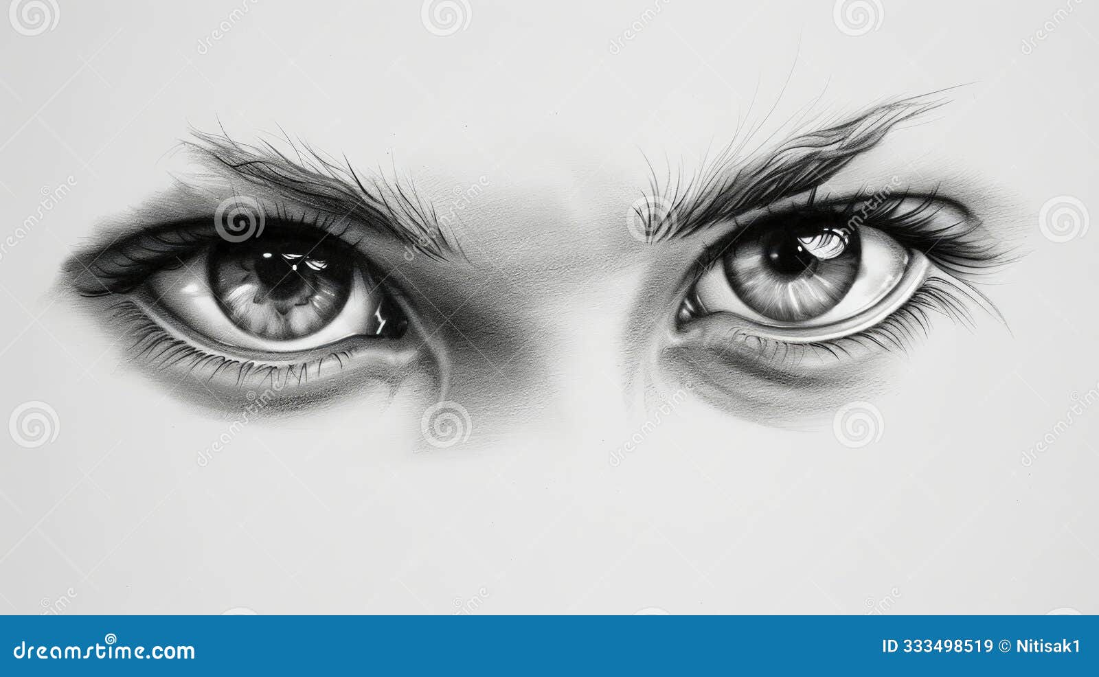 Realistic Pencil Drawing of Animal Eyes Stock Illustration ...