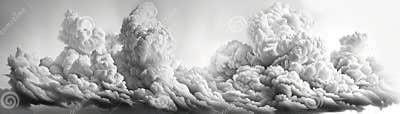 Realistic Pencil Drawing of Various Cloud Formations Stock Illustration ...