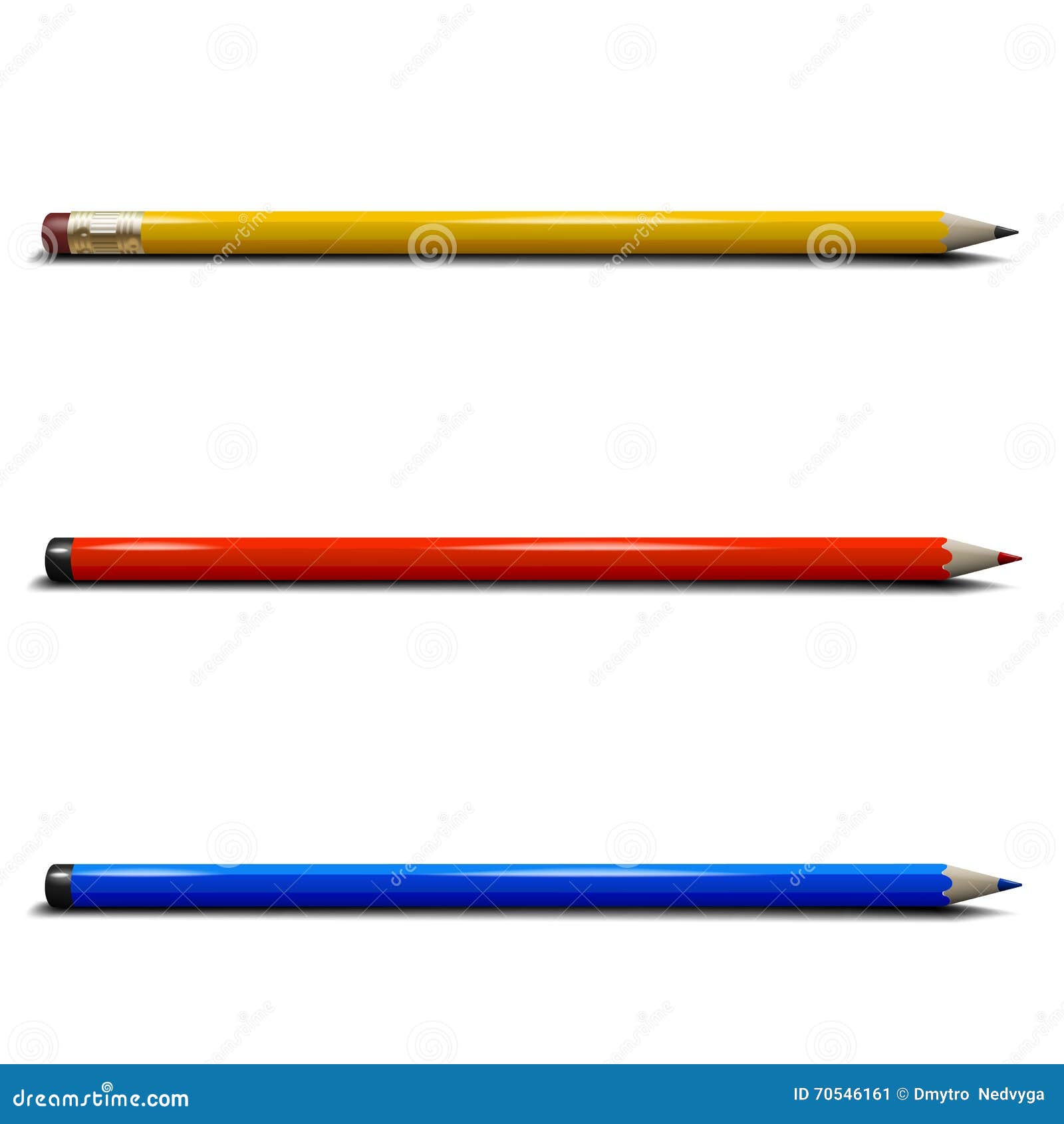 Set Of Realistic Pencils Vector Illustration Isolated On White ...