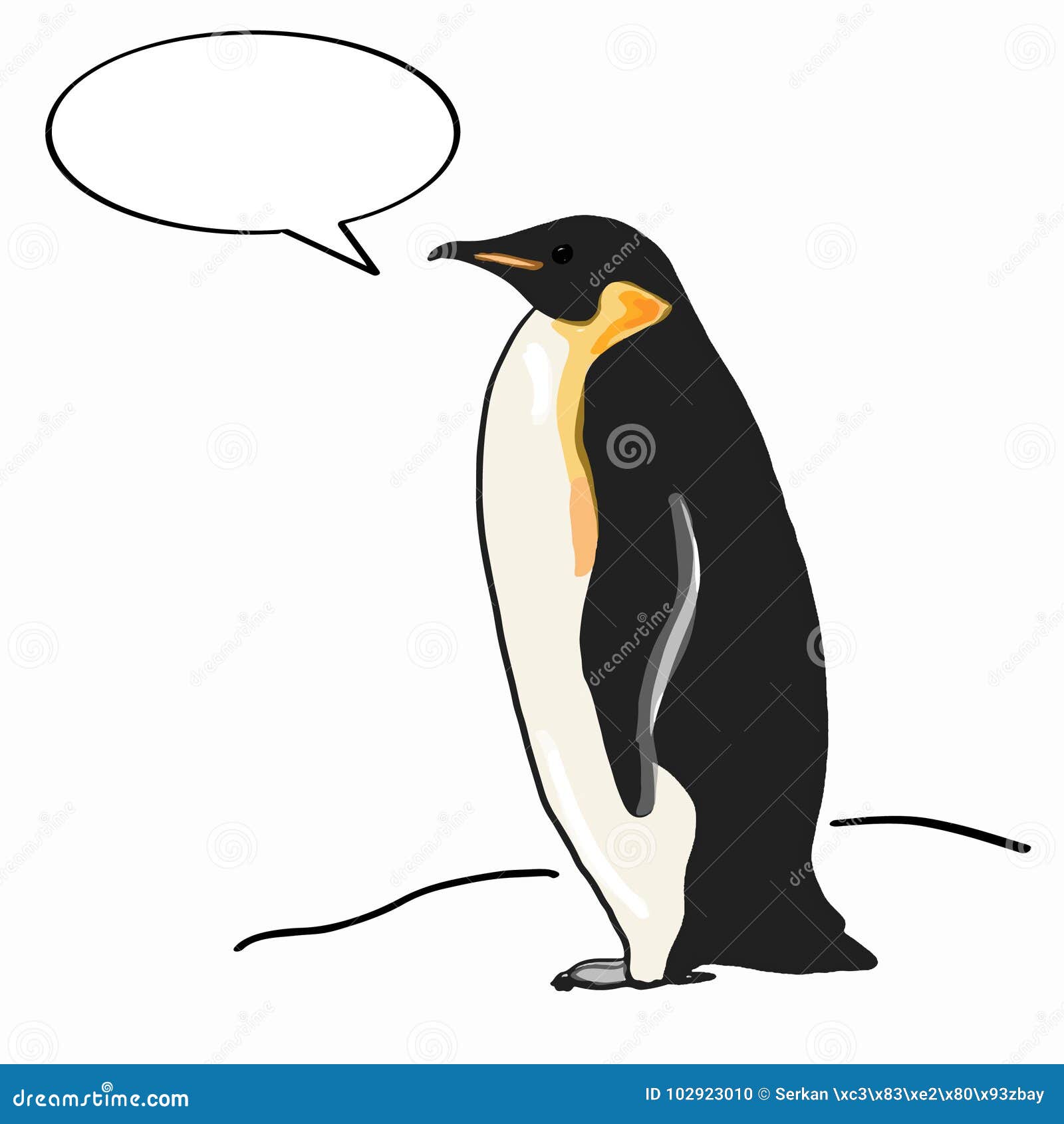 Realistic Penguin and Thinking Stock Illustration - Illustration of ...