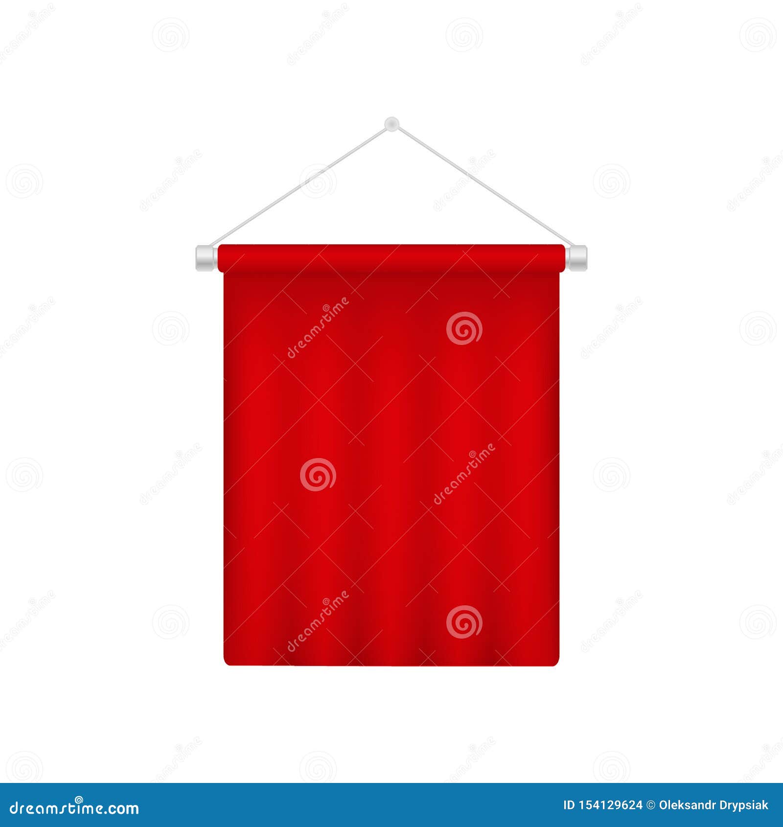 Realistic Pennant Template. Red Blank 3D Flag Stock Vector ...