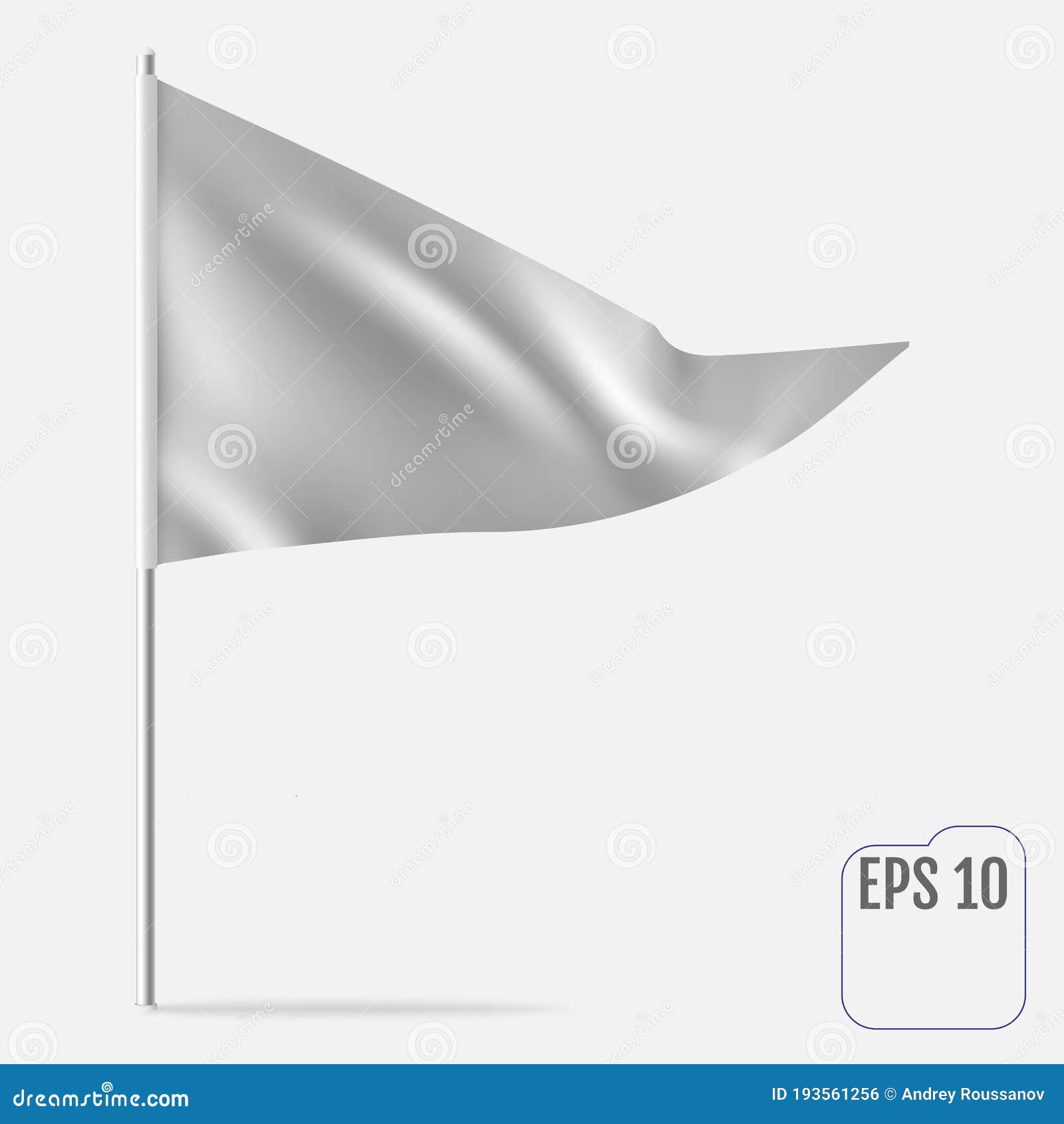 Realistic Pennant Template. Vector Triangle Flag Mockup Stock Vector Illustration of flagpole goal 193561256