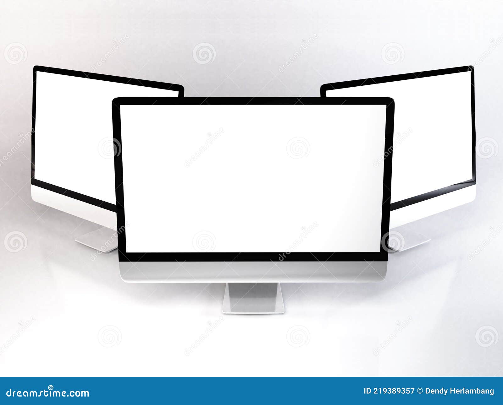 Realistic Personal Computer 3D Illustration Mockup Scene Stock ...