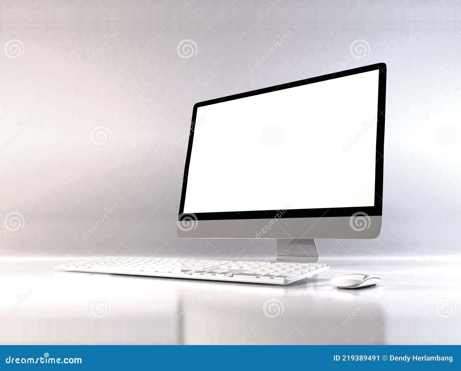 Realistic Personal Computer 3D Illustration Mockup Scene Stock ...