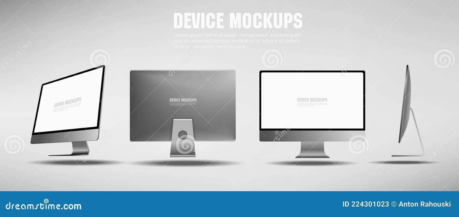 Realistic Personal Computer from Different Angles. 3D Projection PC ...