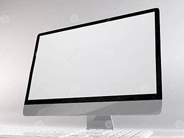Realistic Personal Computer Mockup Template Scene Stock Illustration ...