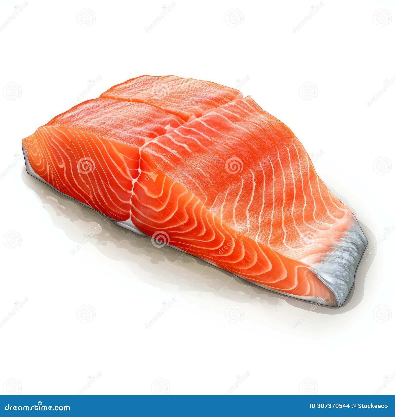 Realistic Perspective: Luminous Shadows of a Salmon Vector Stock Photo ...