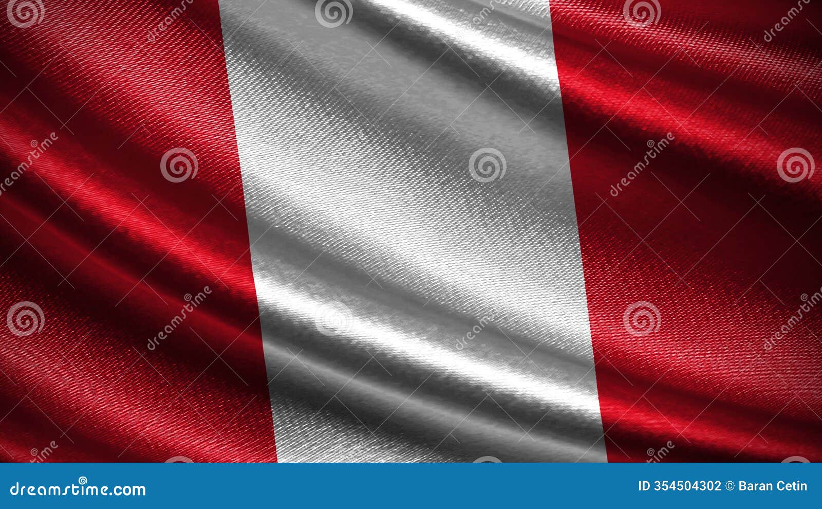 Peru Flag with Realistic Silky Wave Texture Stock Photo - Image of ...
