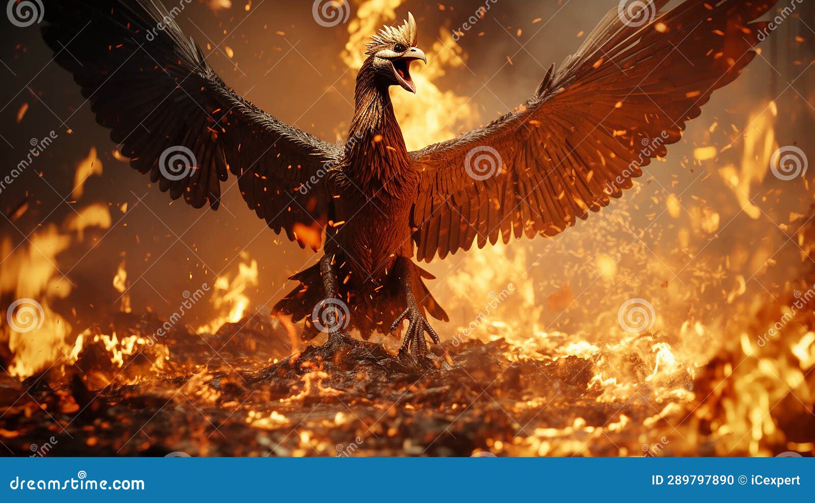 Realistic phoenix bird stock illustration. Illustration of 2023 - 289797890