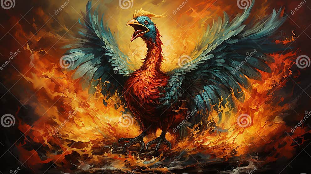 Realistic phoenix bird stock illustration. Illustration of strong ...