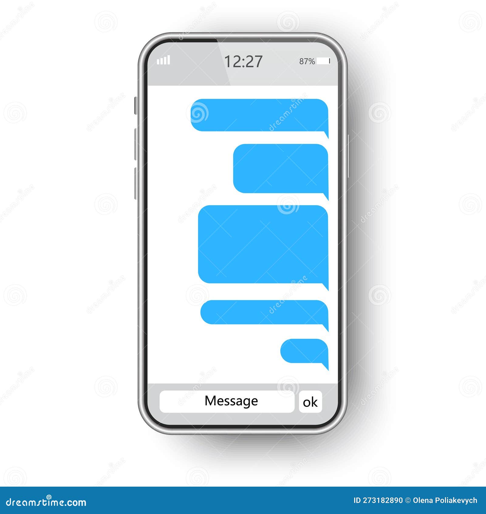Realistic Phone Messages. Internet Network. Screen Social Media. Vector ...