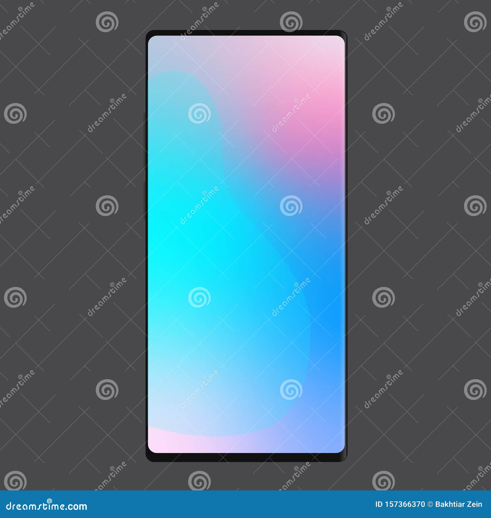 Realistic Phone Screen Template No Notch Front View Smart-phone Mobile ...