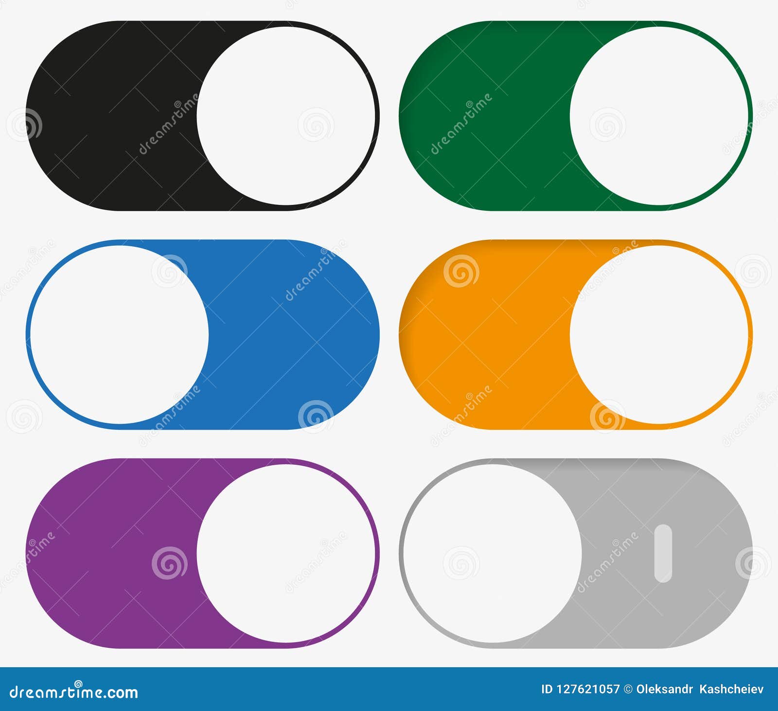 Realistic Phone Switch Toggle Buttons. Vector Illustration. EPS 10 ...