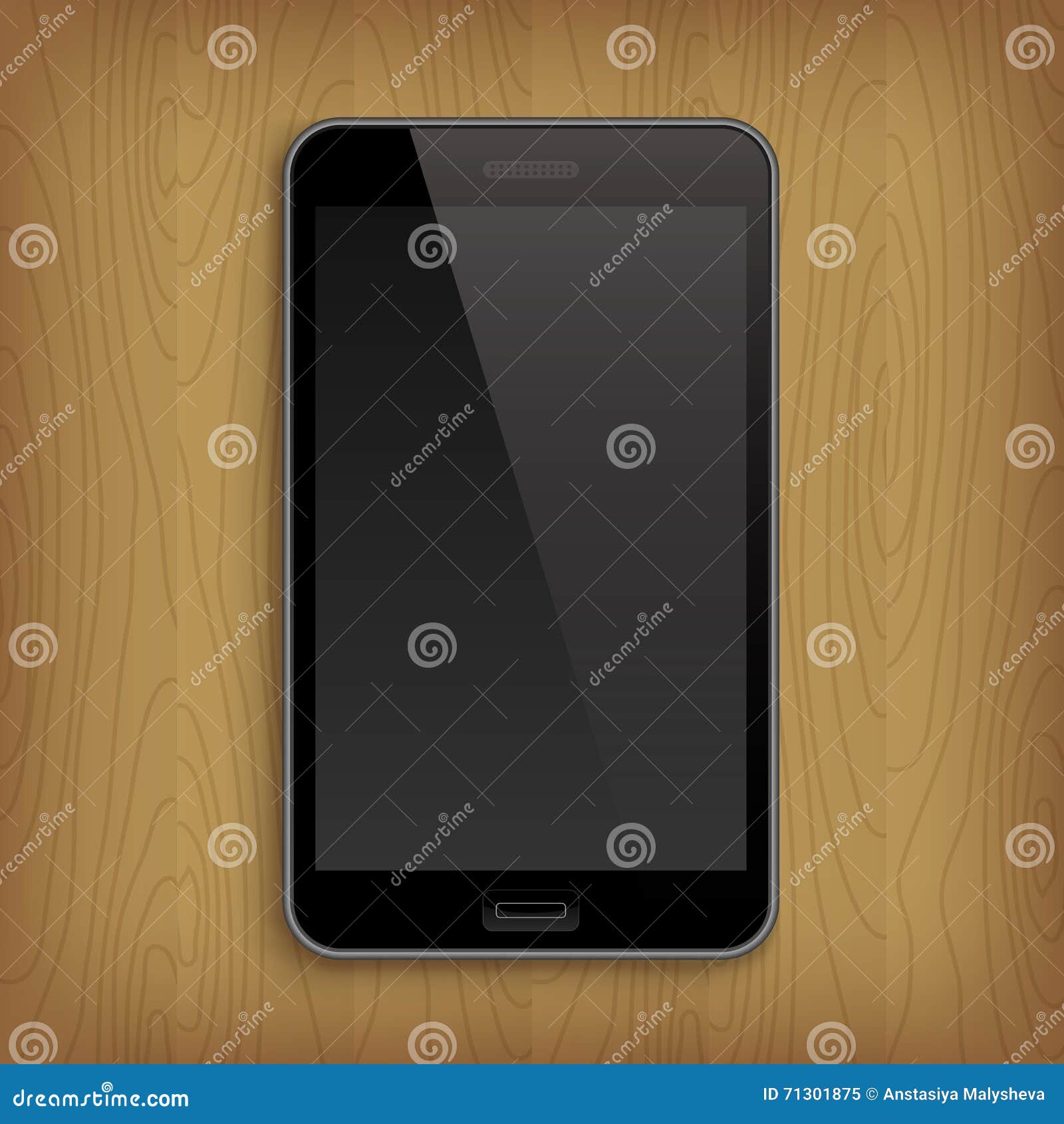 Realistic Phone on Table. Vector Illustration Stock Vector ...