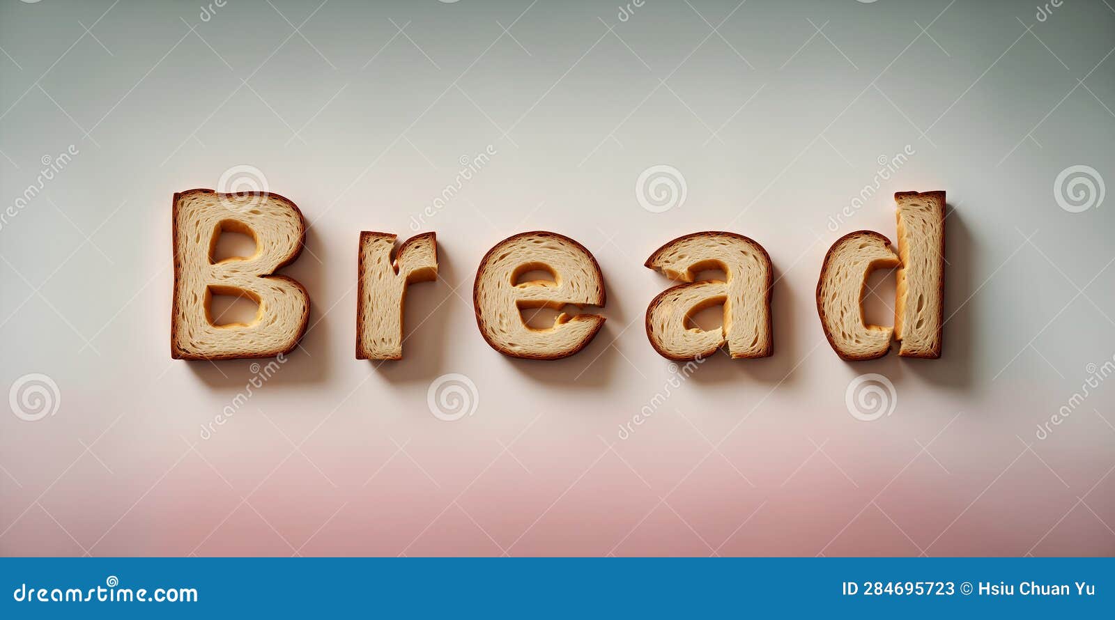 Realistic Photo of Bread Typography Text Alphabet Design Stock Image ...