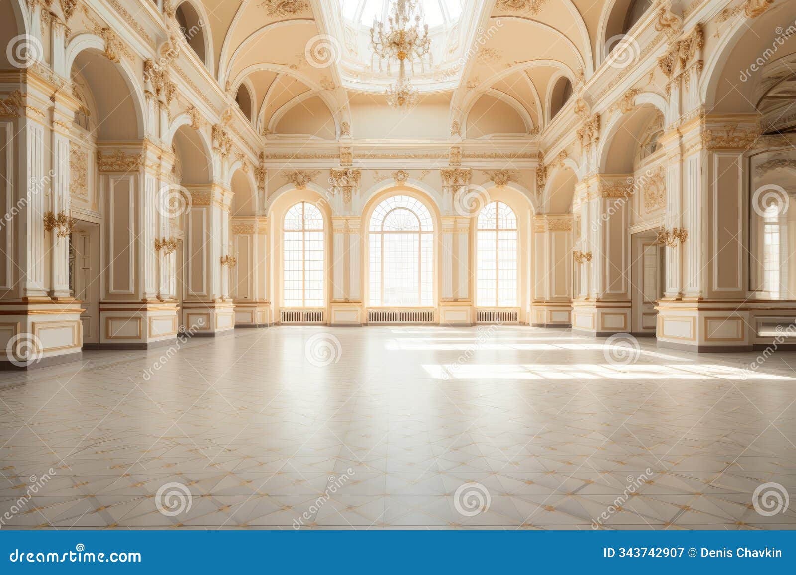 Realistic Photo of Bright Palace Hall with Big Windows and Light Hall ...