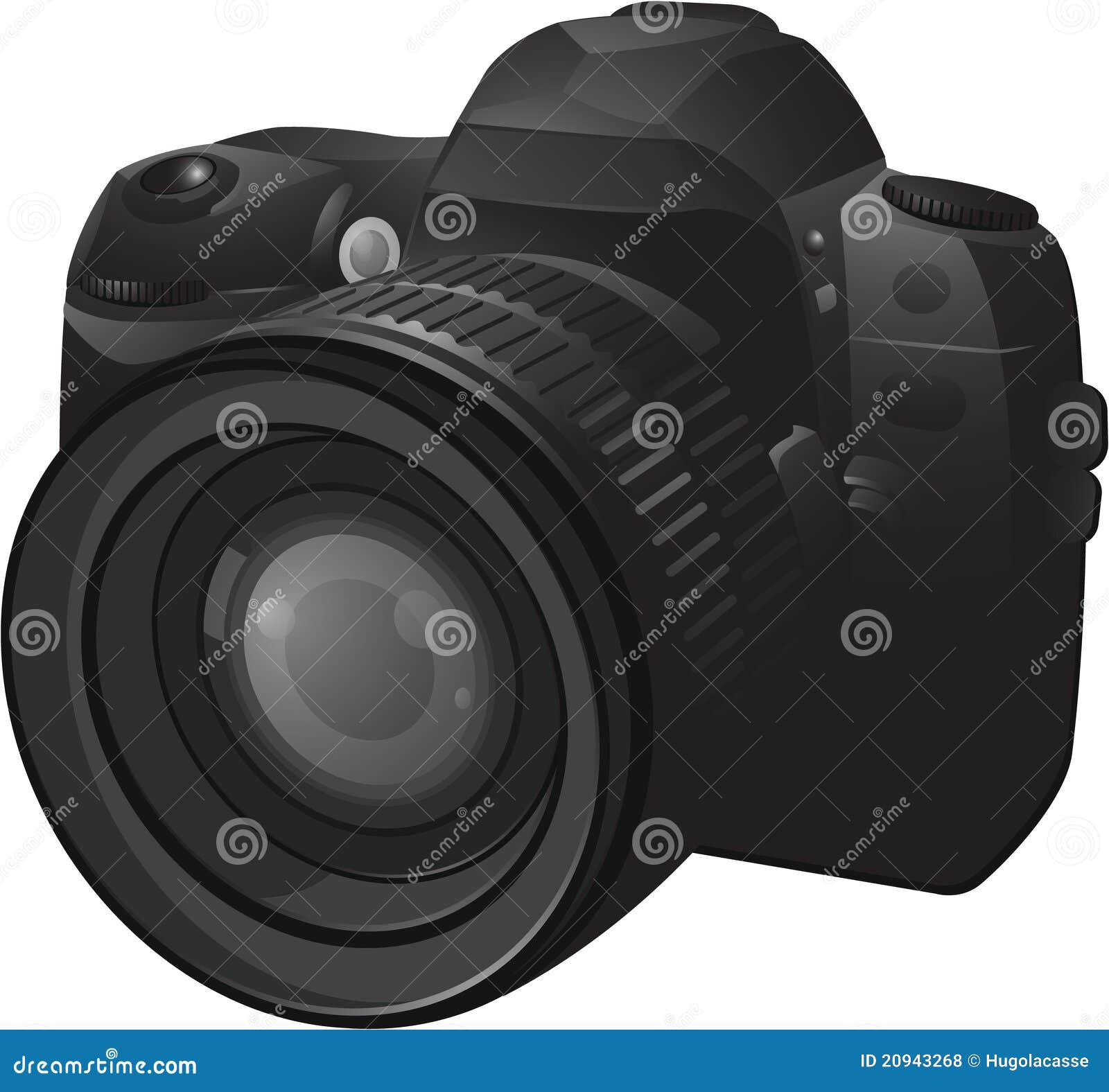 Realistic photo camera stock vector. Illustration of object - 20943268