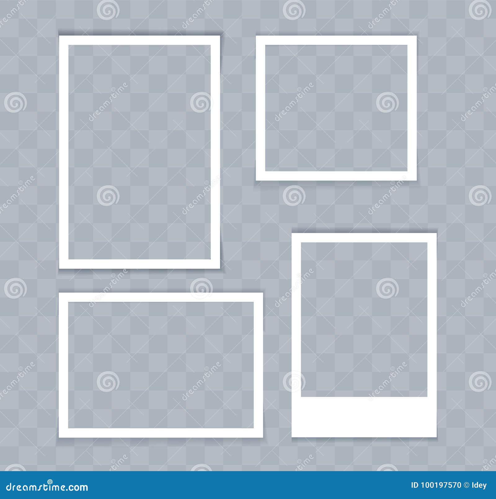 Realistic Photo Frame Placed on Transparent Background with Different ...