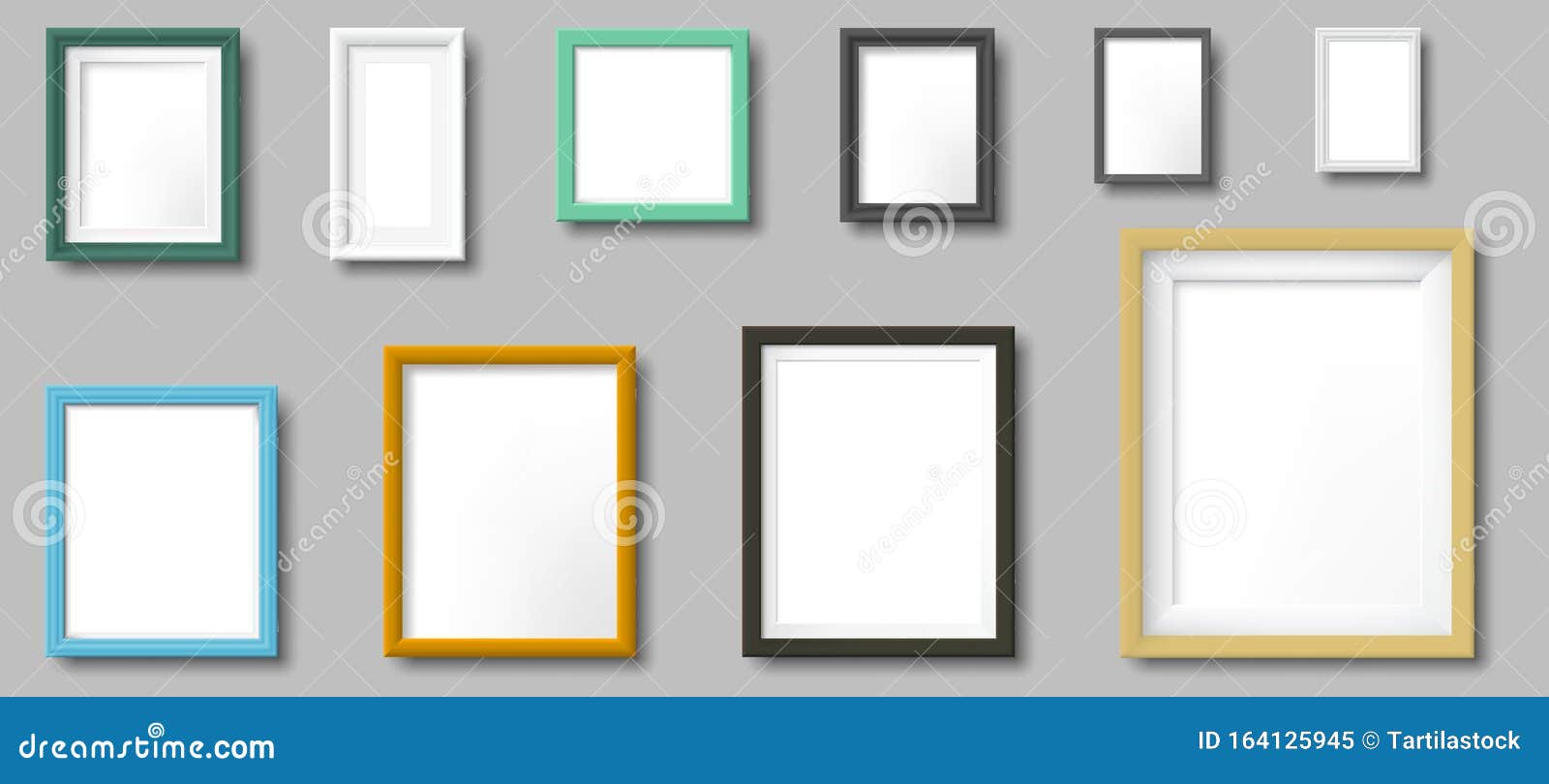 Realistic Photo Frame. Square And Rectangular Frames, Photos On Wall ...