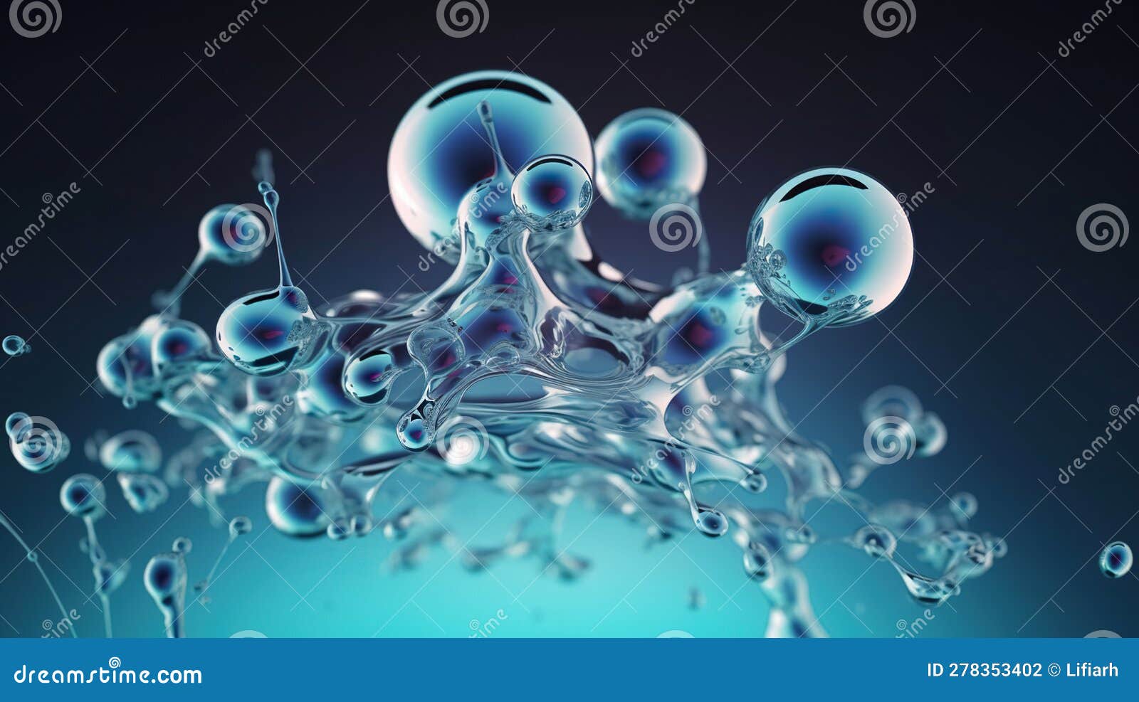 A Realistic Photo of Transparent Molecule on Scientific Oil Background ...