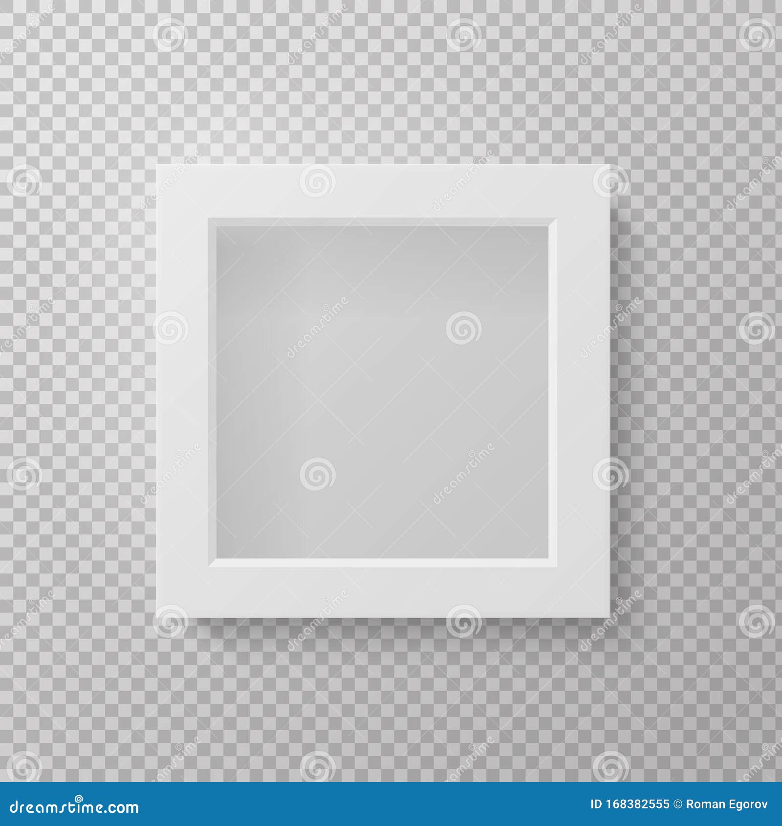 Realistic Picture Frame Front View. Square Empty 3d Mockup. Vector ...