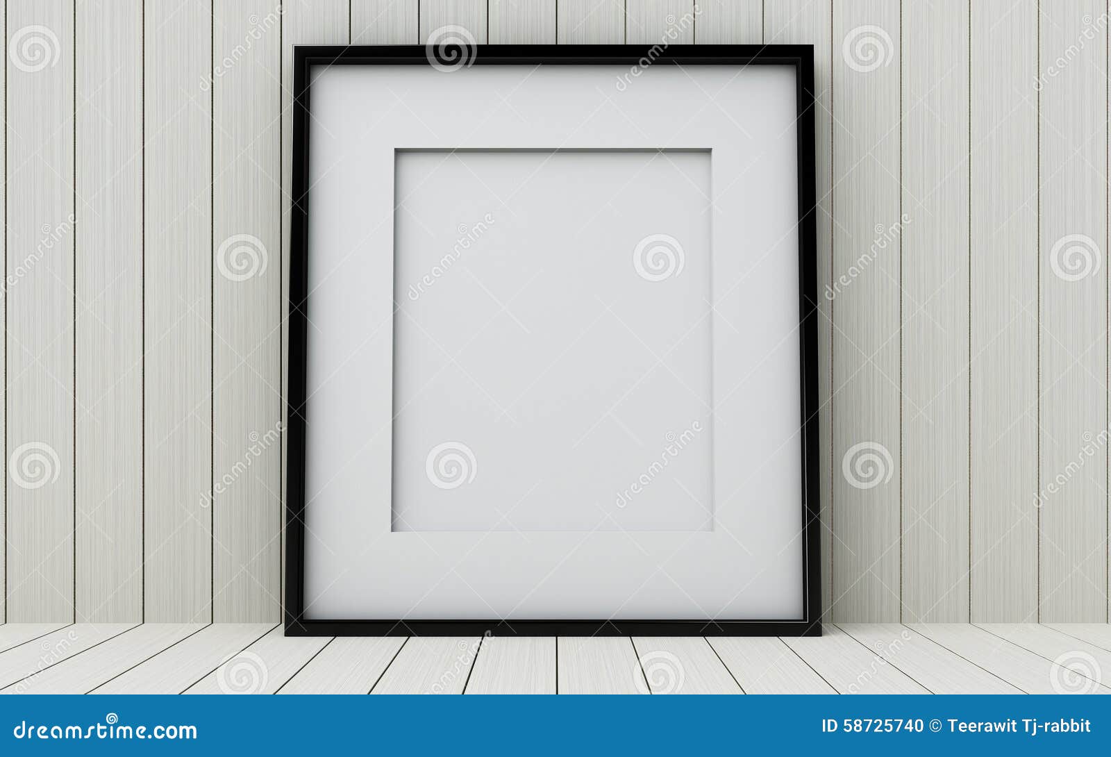 Realistic Picture Frame on Wood Background. Stock Illustration ...