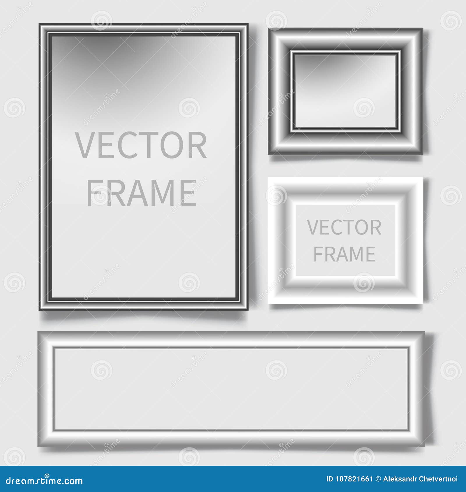 Realistic Picture Frames Set. Design Template for Presentations ...