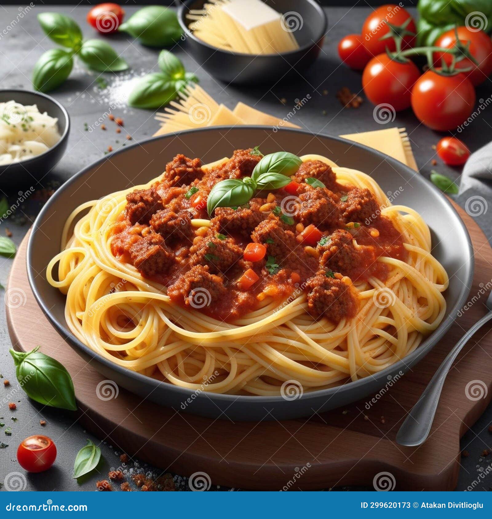 A Realistic Picture of Spaghetti Bolognaise Stock Illustration ...