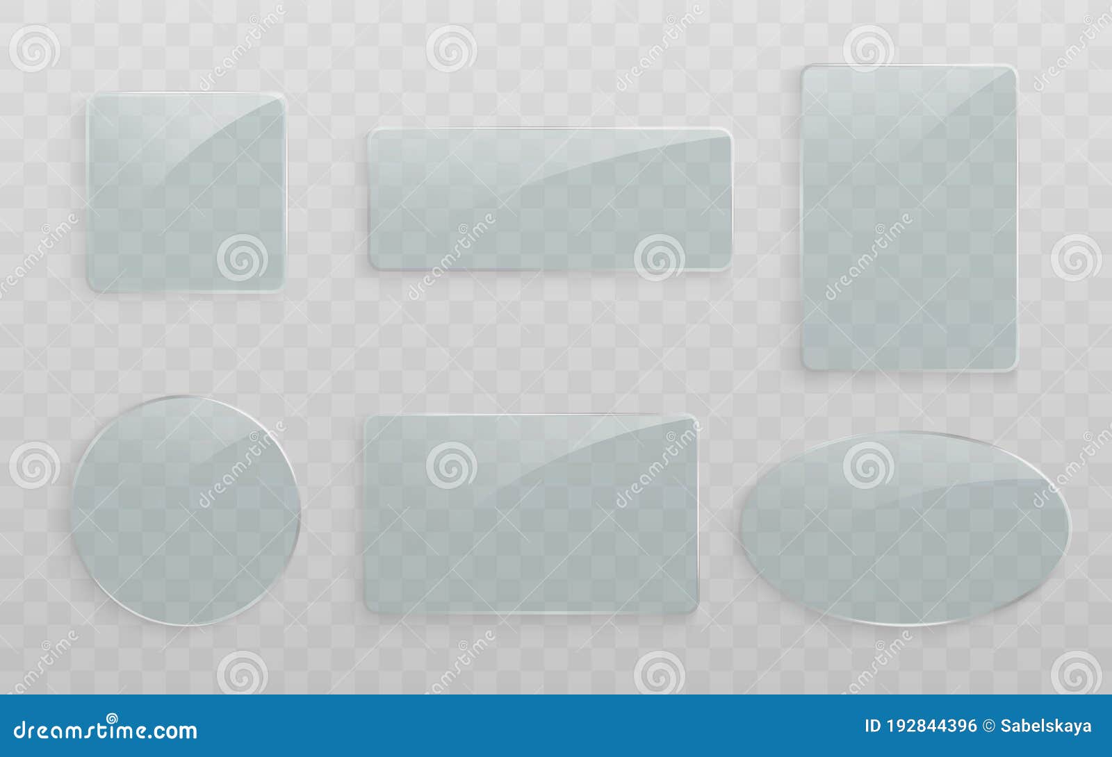 Realistic Pieces of Glass in Different Shapes Isolated on Transparent ...