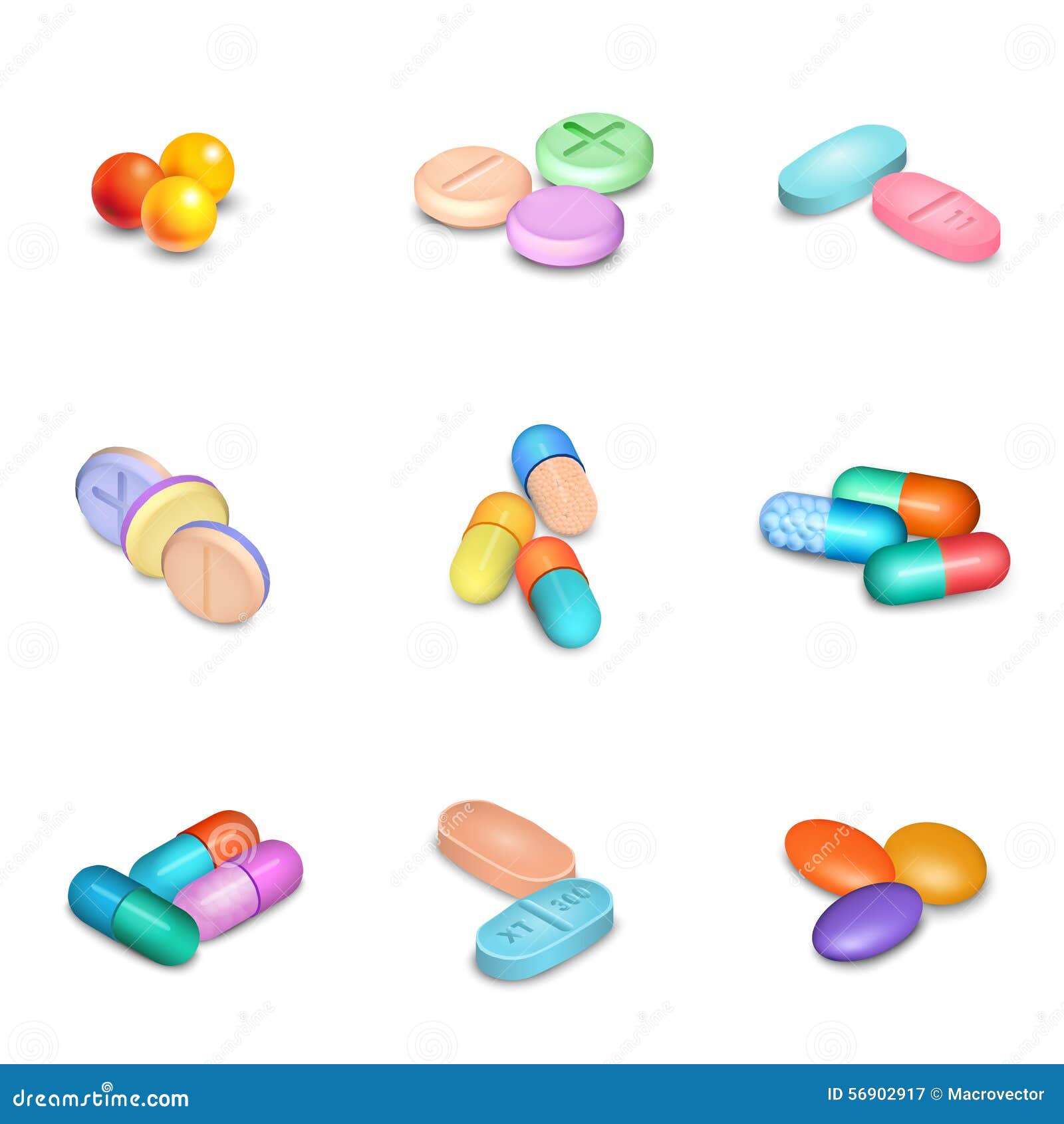 Realistic Pills Icons Set stock illustration. Illustration of infection ...