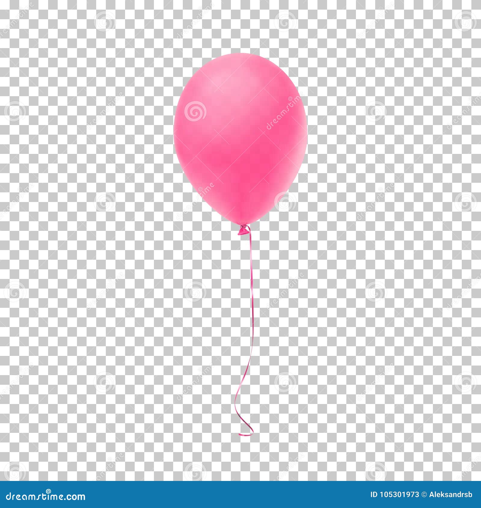 Realistic pink balloon. stock vector. Illustration of beautiful - 105301973