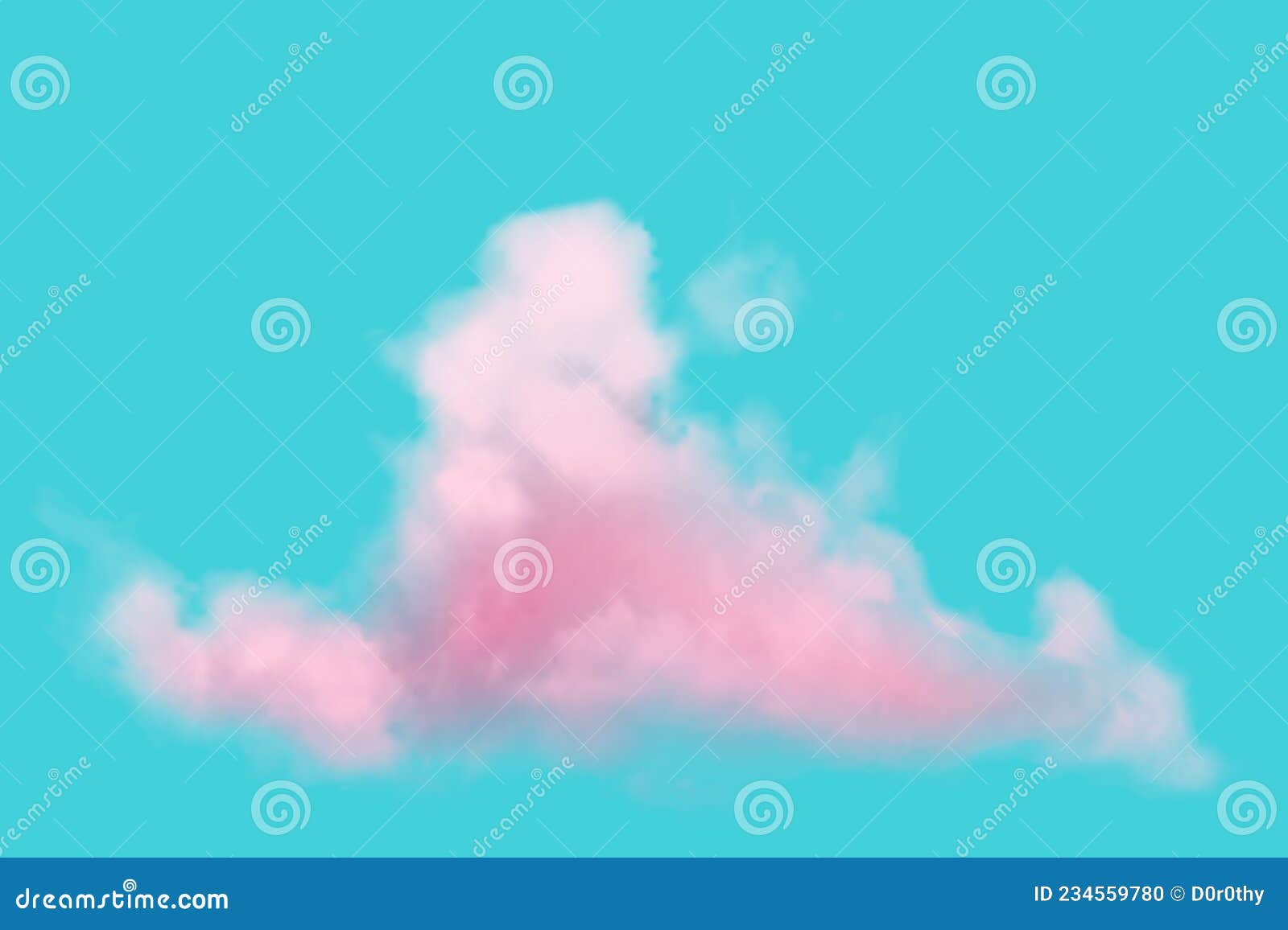 Realistic Pink Cloud on a Blue Background. Stock Vector - Illustration ...