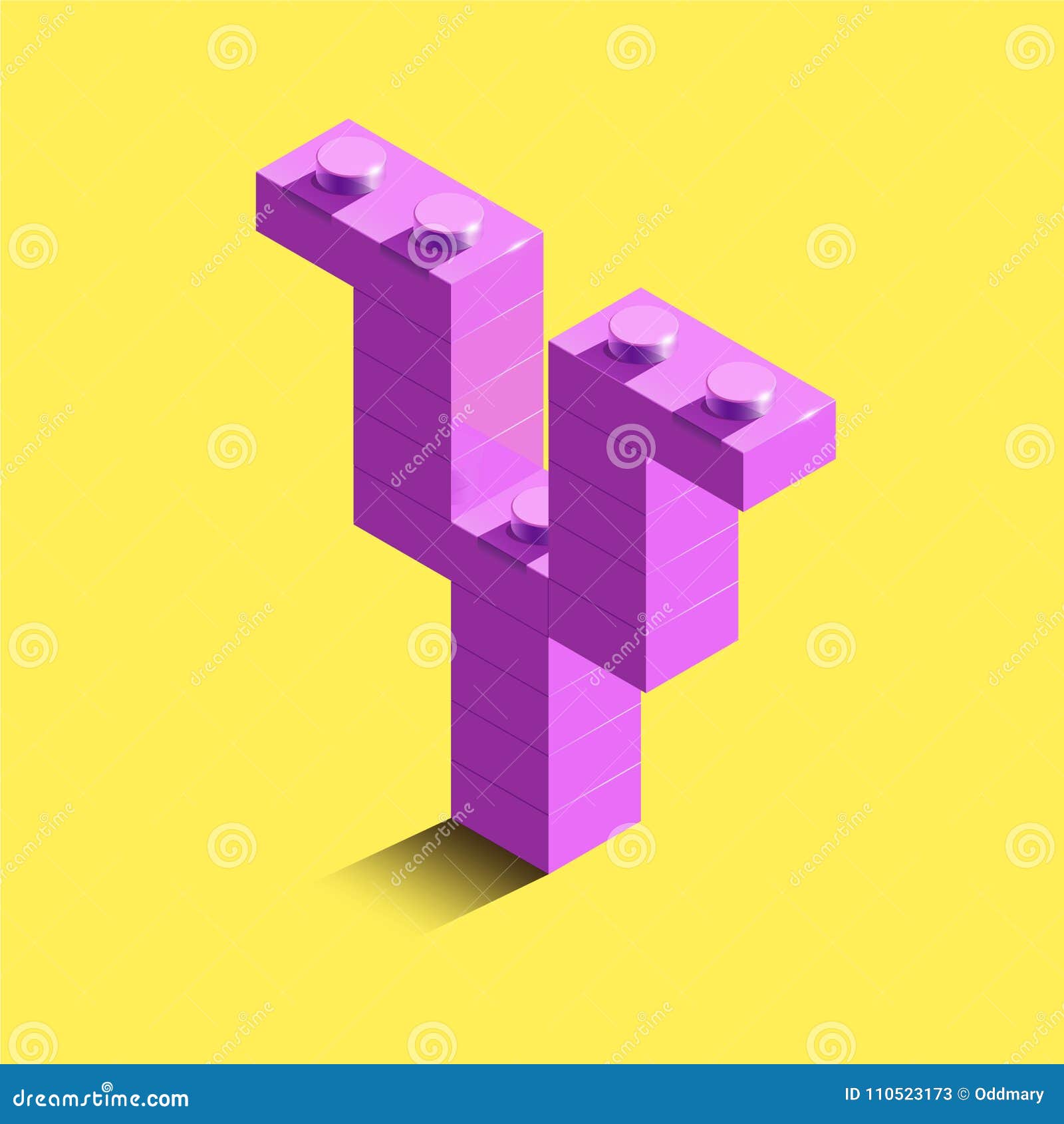 Realistic Pink 3d Isometric Letter Y of the Alphabet from Constructor ...