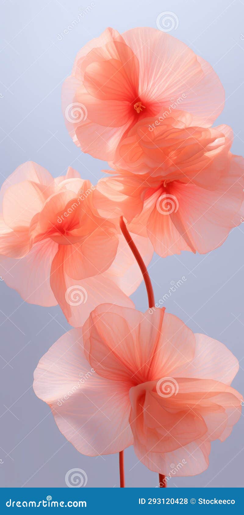 Realistic Pink Flowers: Hd Render with Translucent and Soft Forms Stock ...