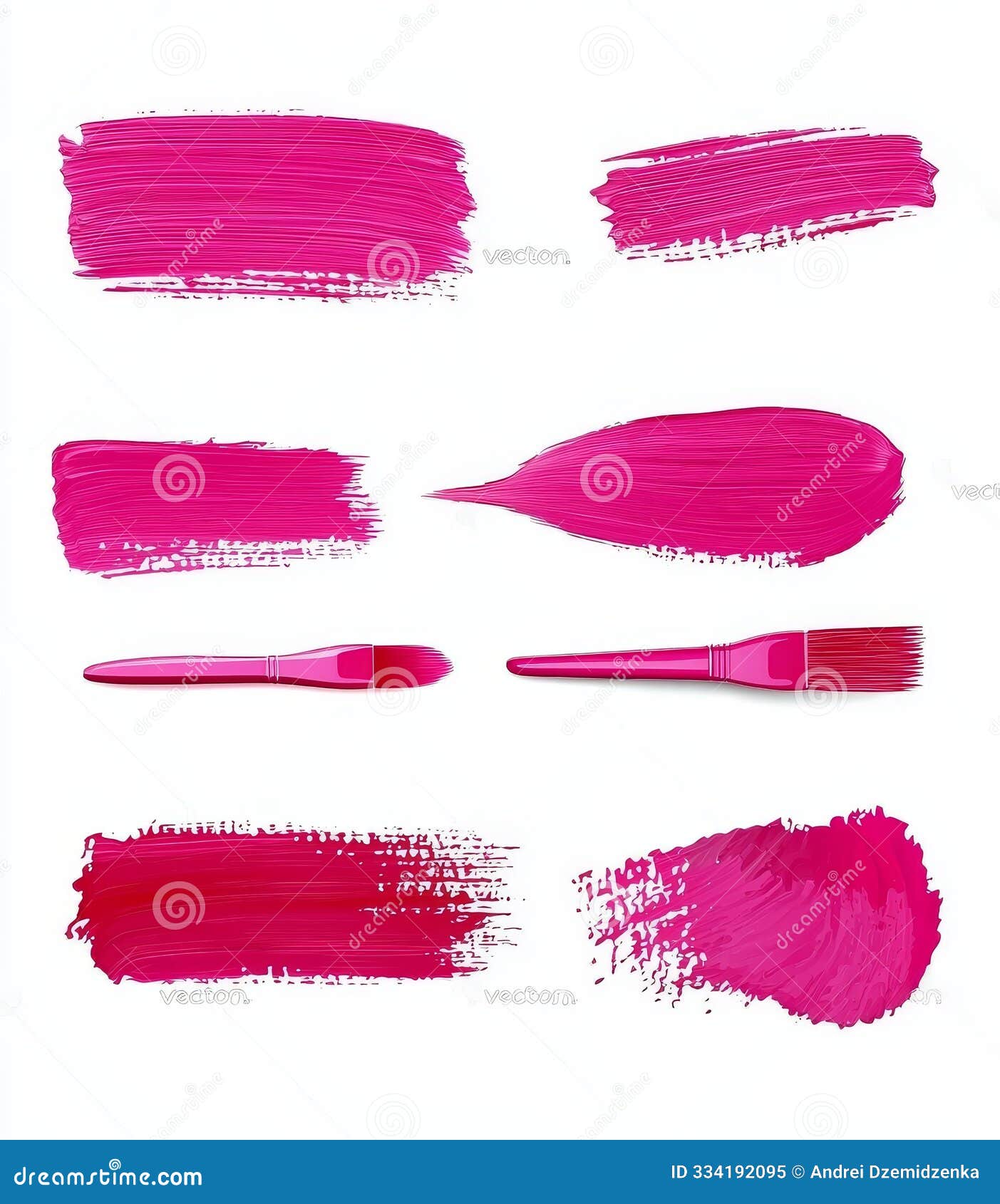 A Realistic Pink Paint Brush Stroke on a White Background. Stock Image ...