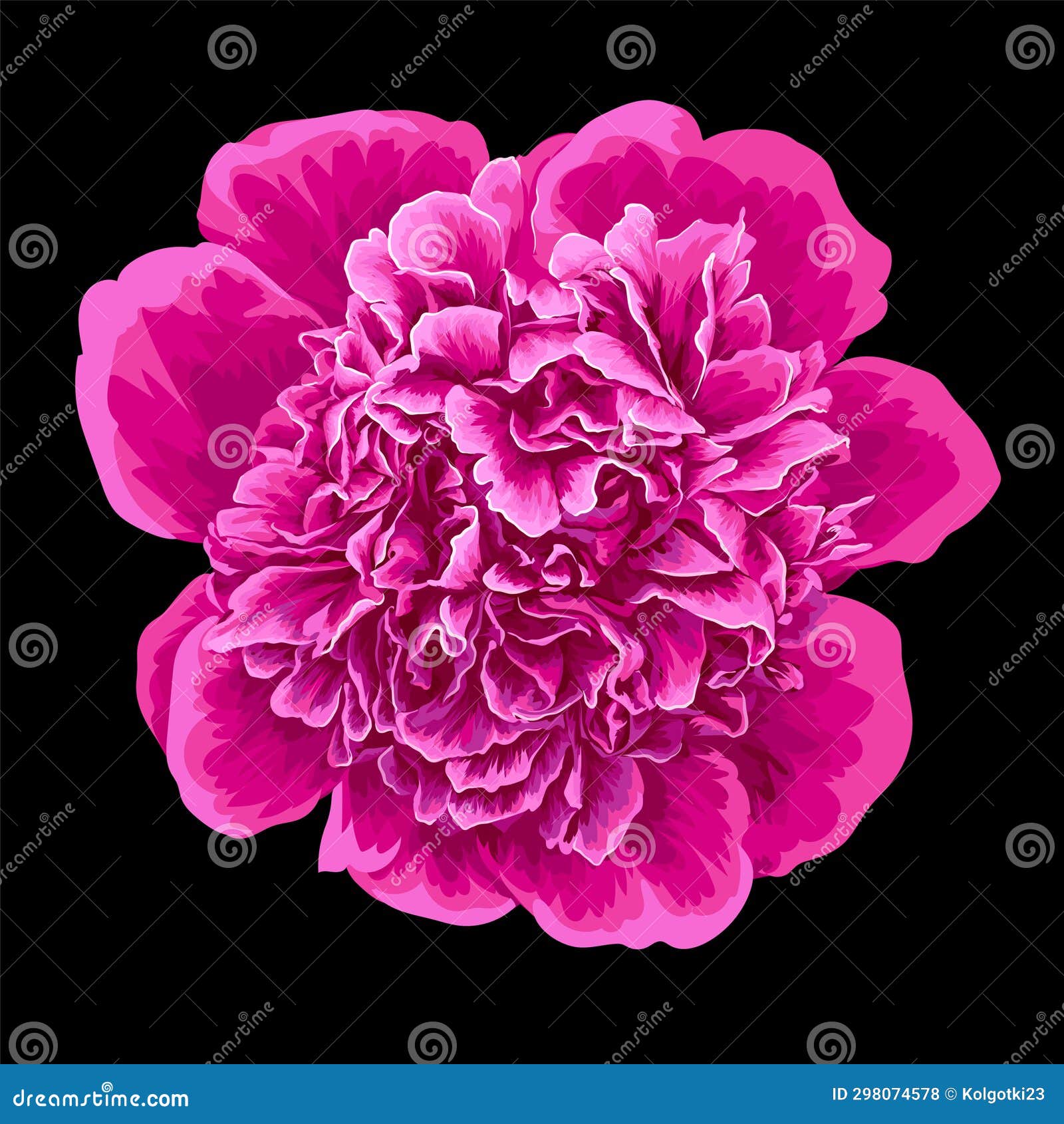 Realistic Pink Peony Isolated. Vector. Stock Illustration ...