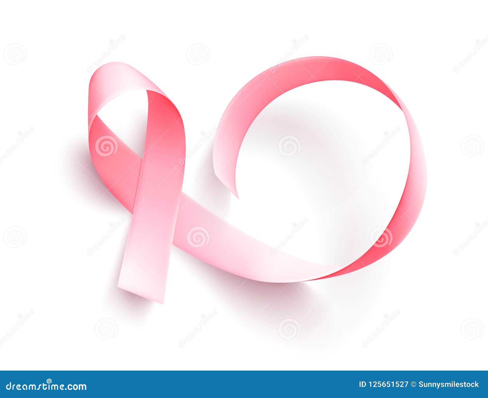 Realistic Pink Ribbon Symbol Of Breast Cancer Awareness Month In