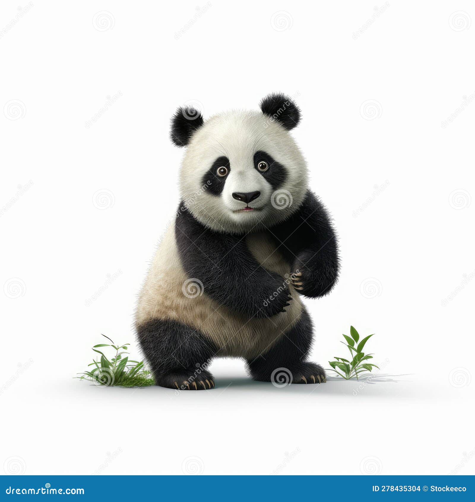 Realistic Pixar-style Panda on White Background in 8k Uhd Stock ...