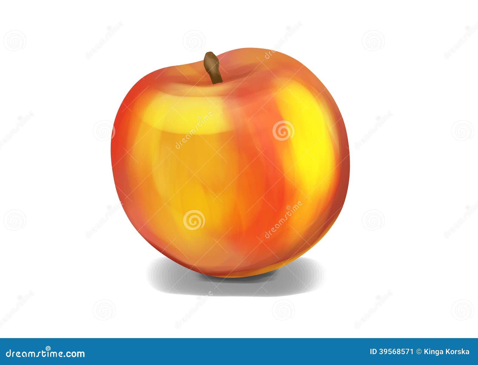 Realistic Nectarine Rendering On White Background Royalty-Free ...