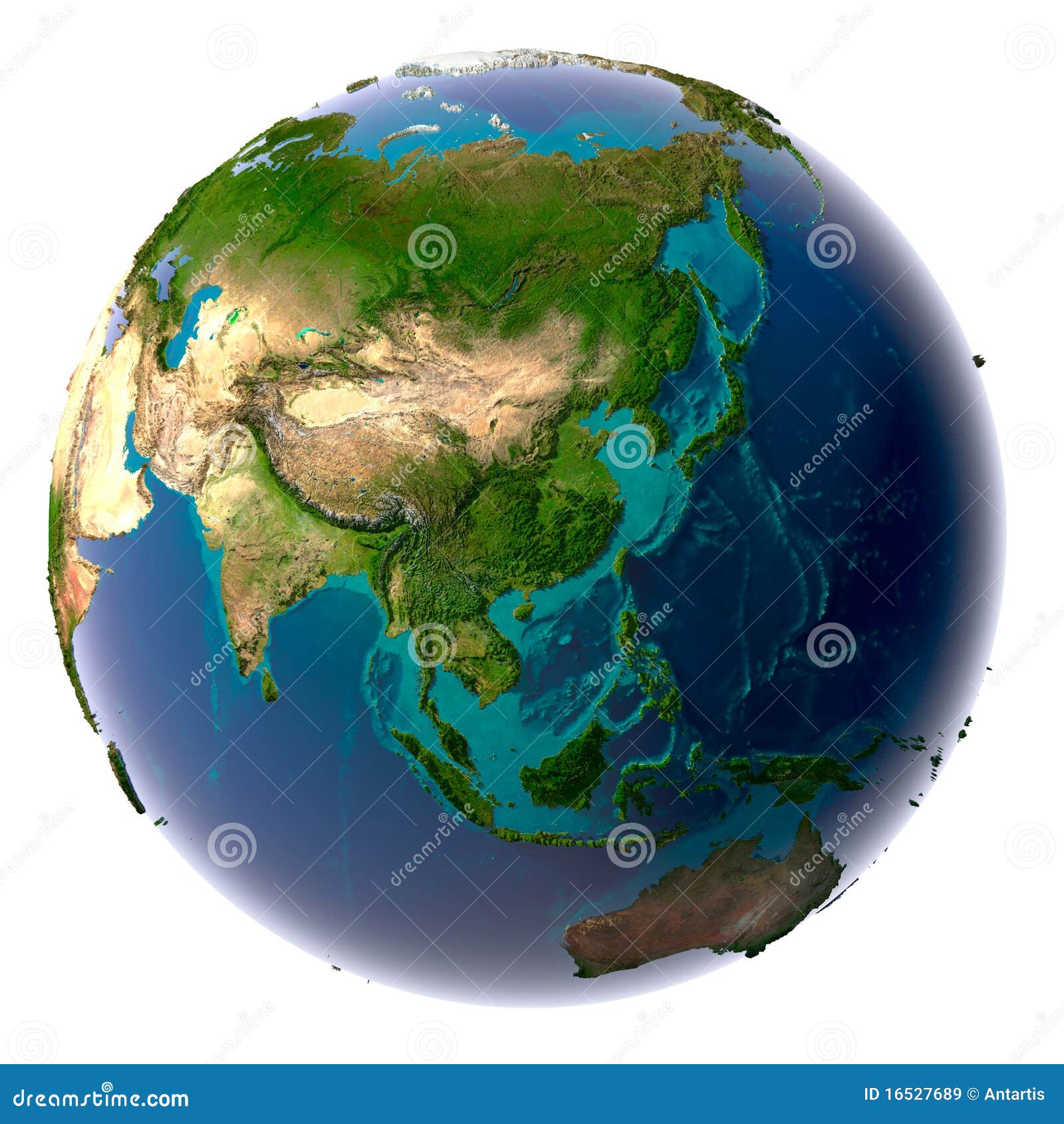 Realistic Planet Earth with Natural Stock Illustration - Illustration ...