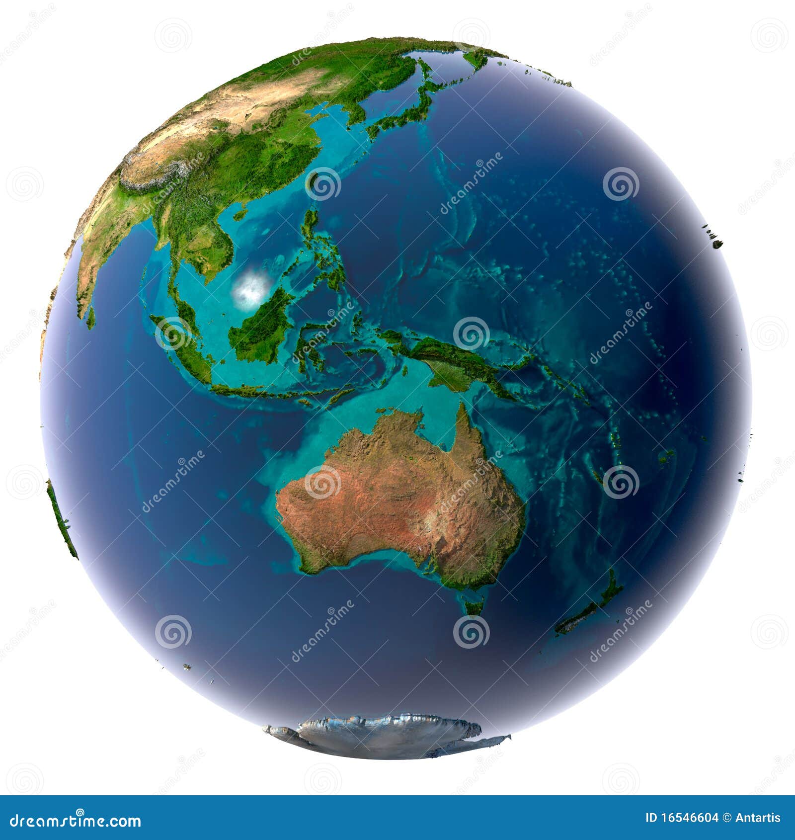 Realistic Planet Earth with Natural Stock Photo - Image of bottom ...